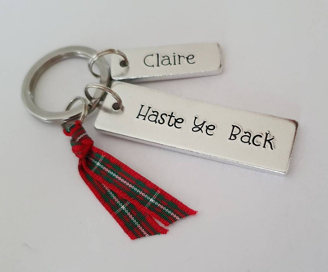 Scottish Slang Keyring - Haste Ye Back. Farewell Personlalised Scottish ...