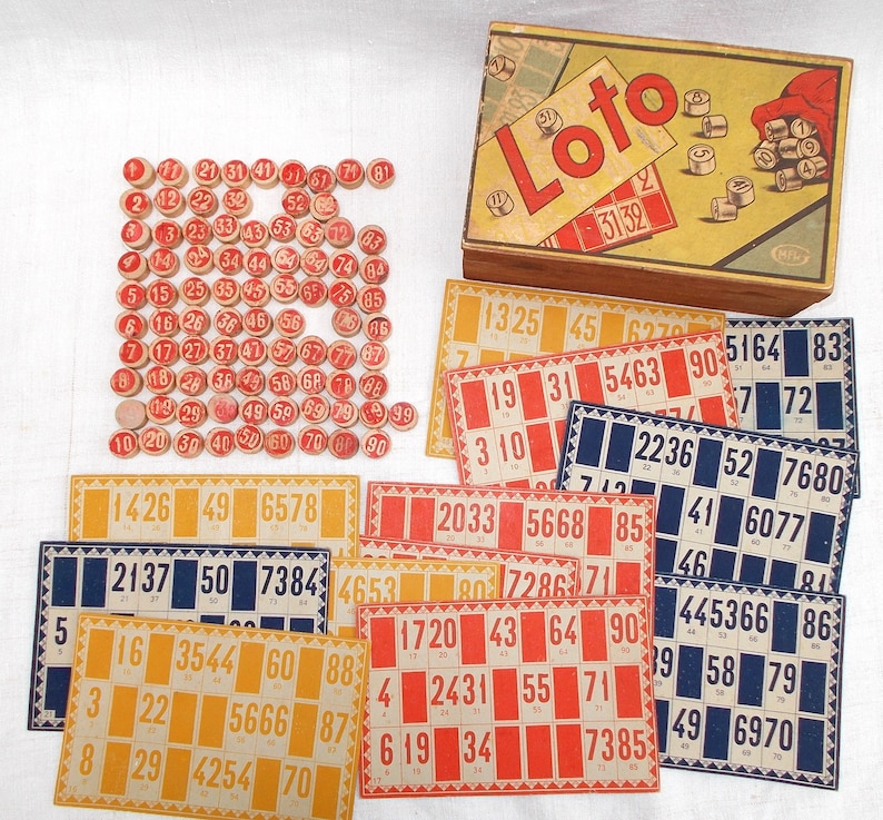 Vintage French Loto Bingo Game in Original box. Incomplete | Etsy