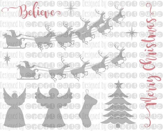 Christmas SVG Bundle Santa Angel Tree Stocking Cut File | Etsy