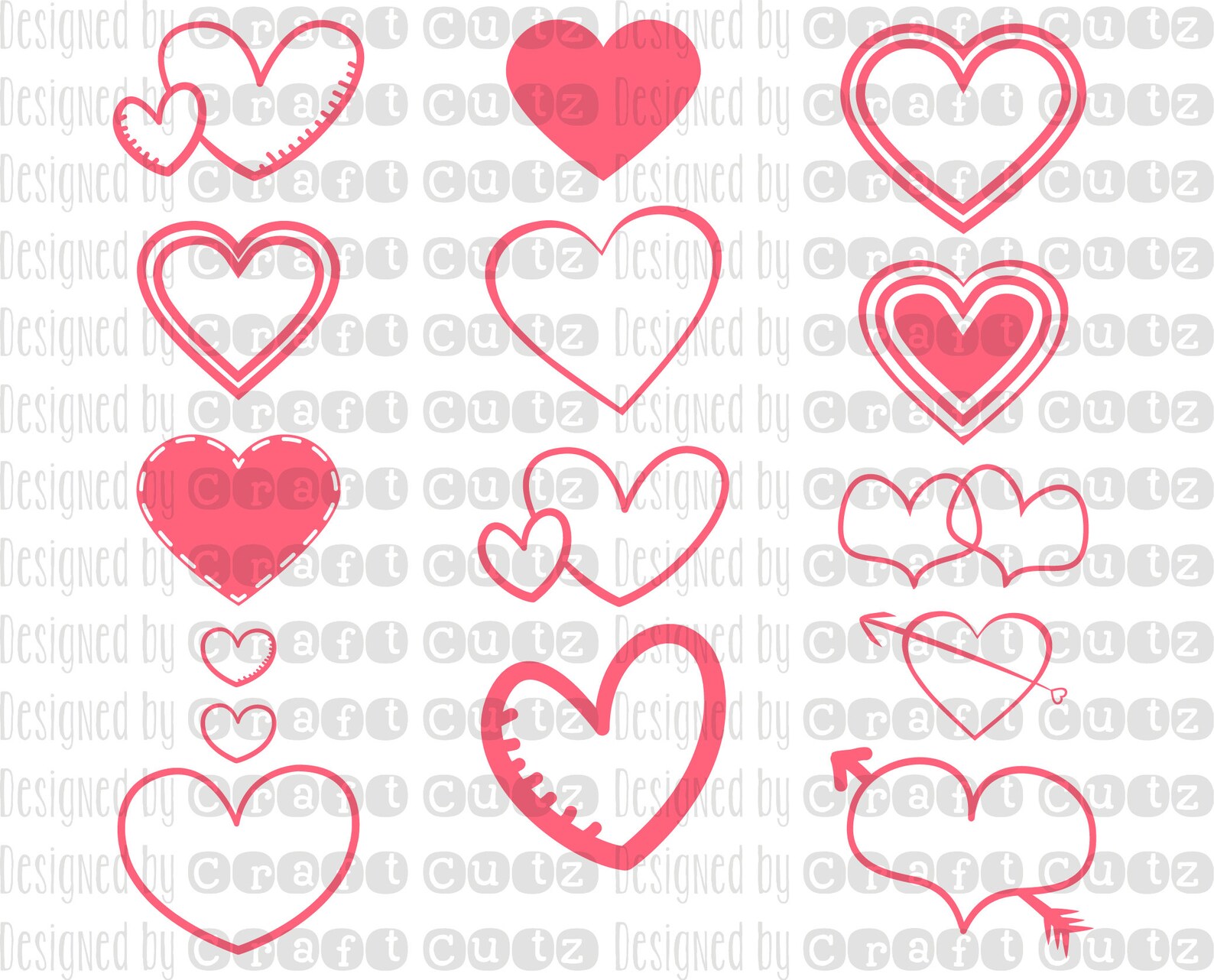 Hearts Cut File Heart Svg Digital Download Valentine Svg - Etsy