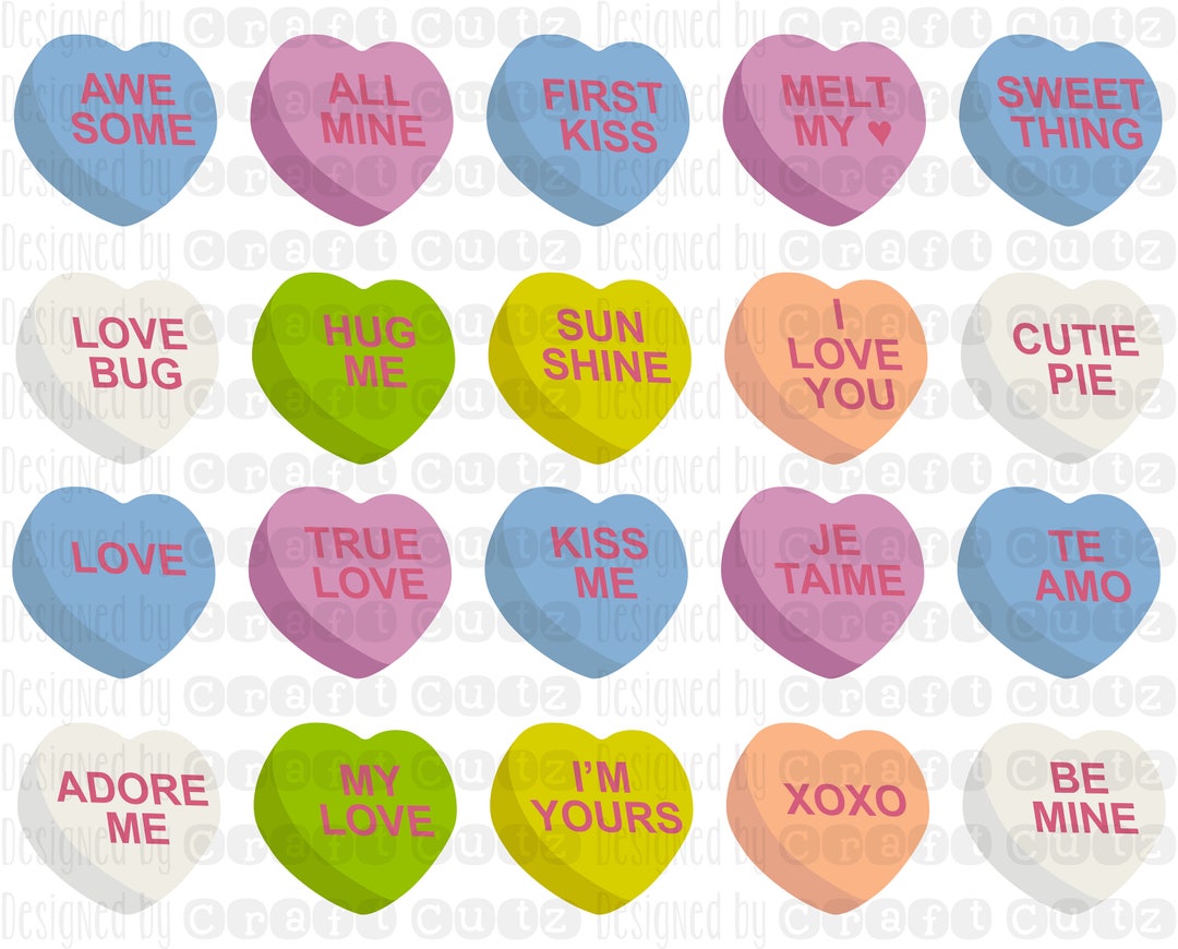 Candy Heart Svg - Candy Heart Cut File - Valentine's Day Cut File ...