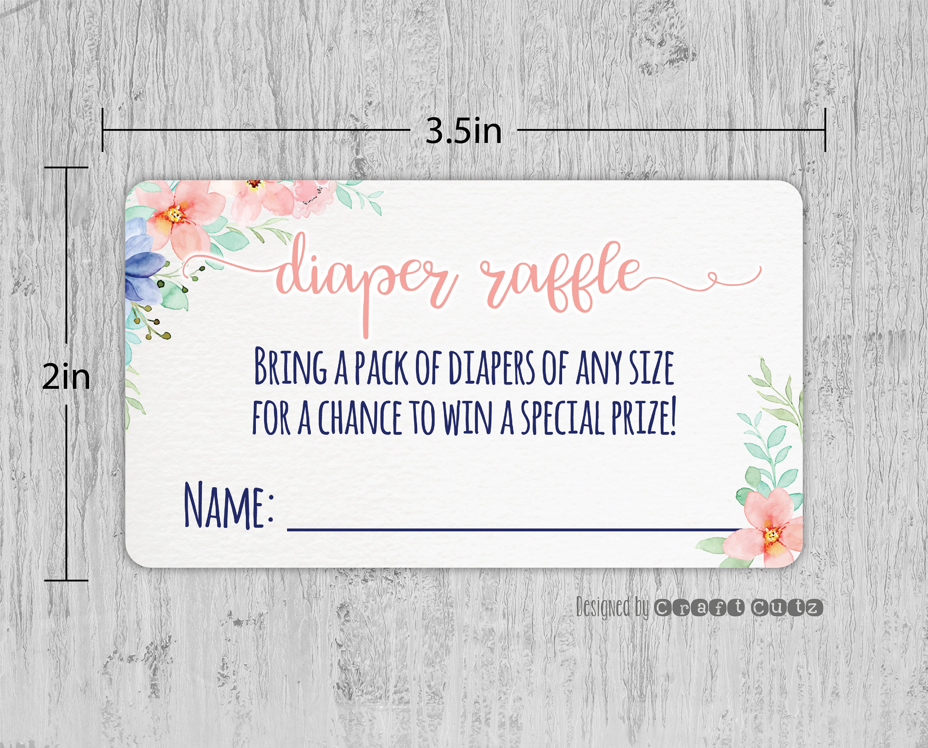 Diaper Raffle Card, Diaper Raffle Ticket, Baby Shower Game, Diaper Game ...