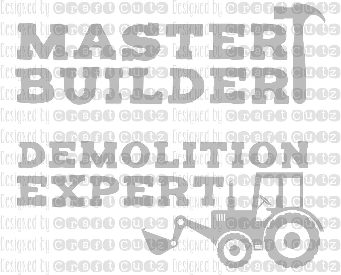 Father and Son SVG Brother Svg Master Builder Demolition - Etsy