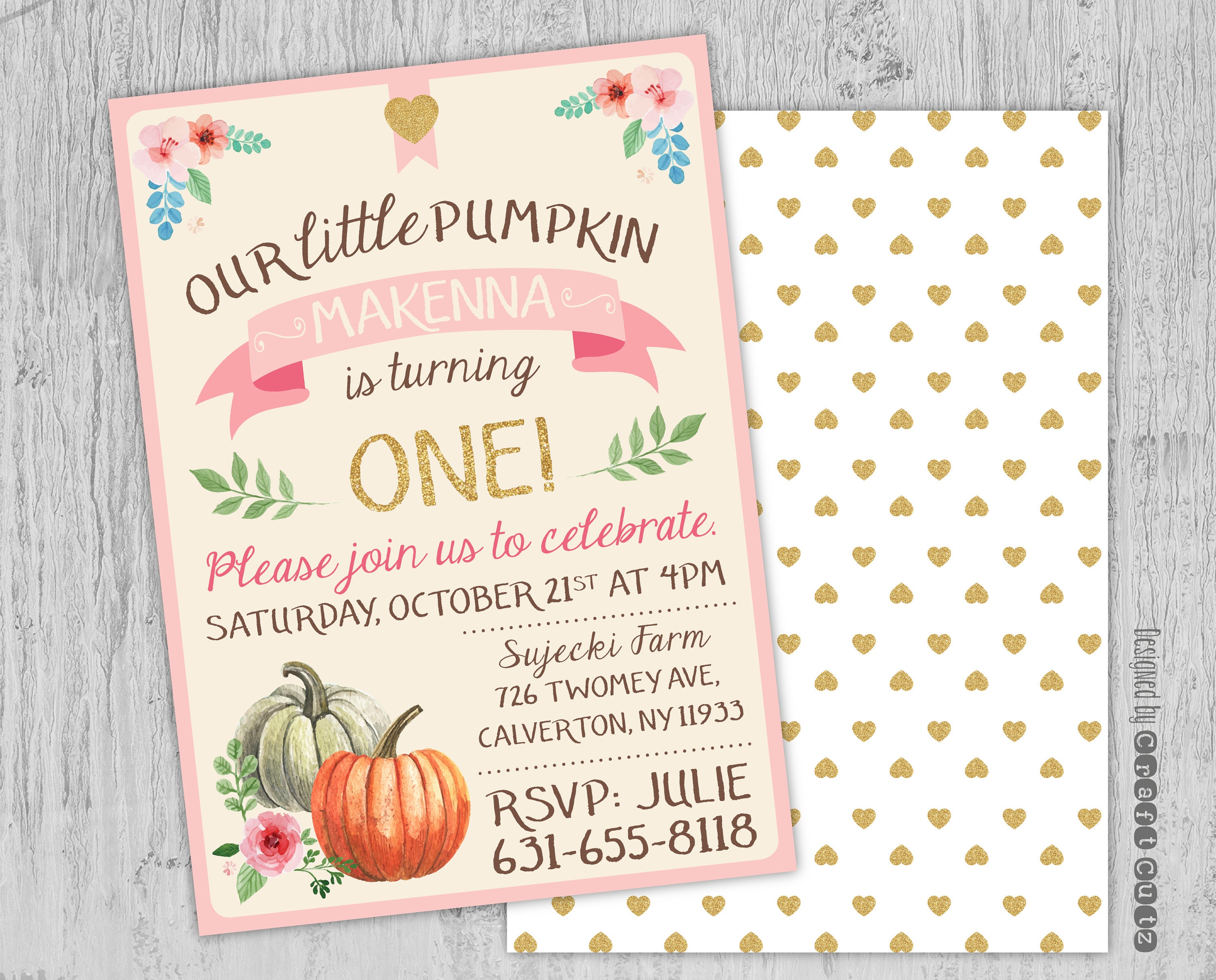 Fall Birthday Invitation Little Pumpkin Birthday Invitation | Etsy