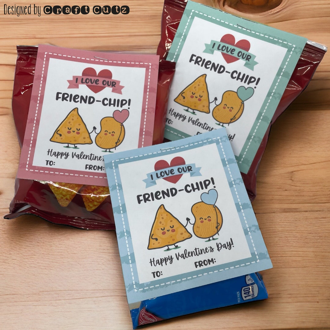 Valentine Chip Bag Printable, Printable Valentine Cards, Simple ...