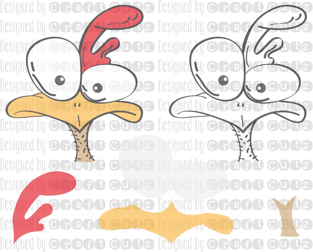 Chicken Head SVG, Cute Crazy Chicken Cut File - Etsy
