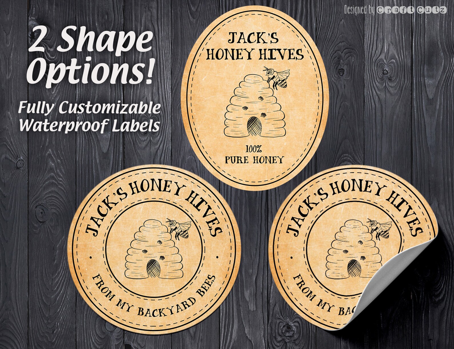 CUSTOM Honey Labels Customized Round Honey Stickers Custom - Etsy
