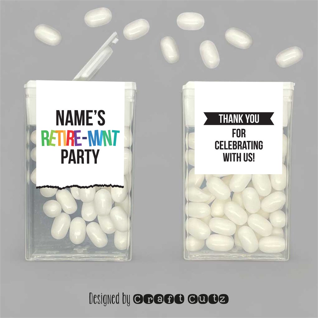 Retirement Party Favors, Retire Mint Labels, Mint Favors, Retiremint ...