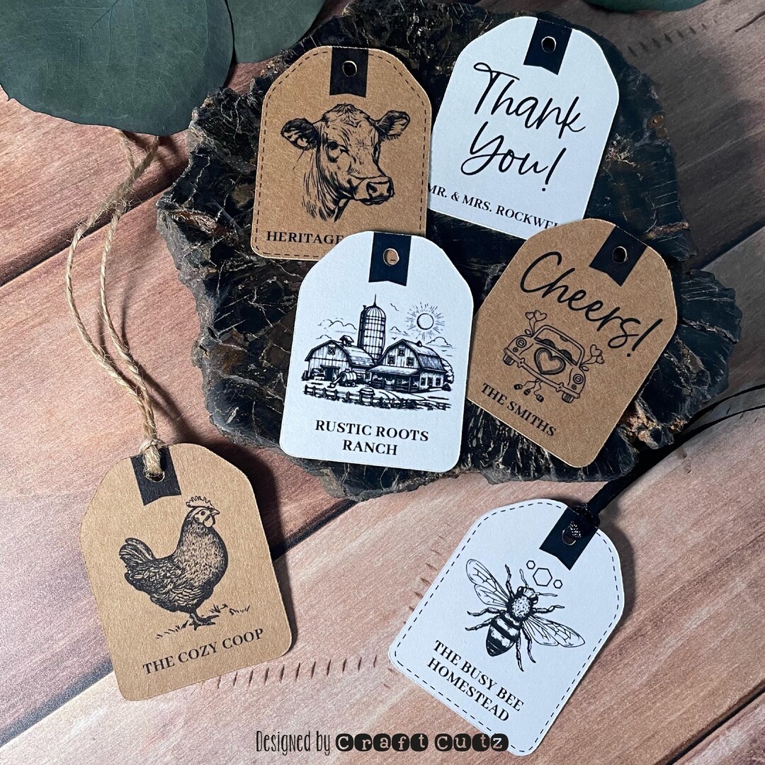 Custom Cardstock & Kraft Paper Tags – Personalized Logo, Thank You ...