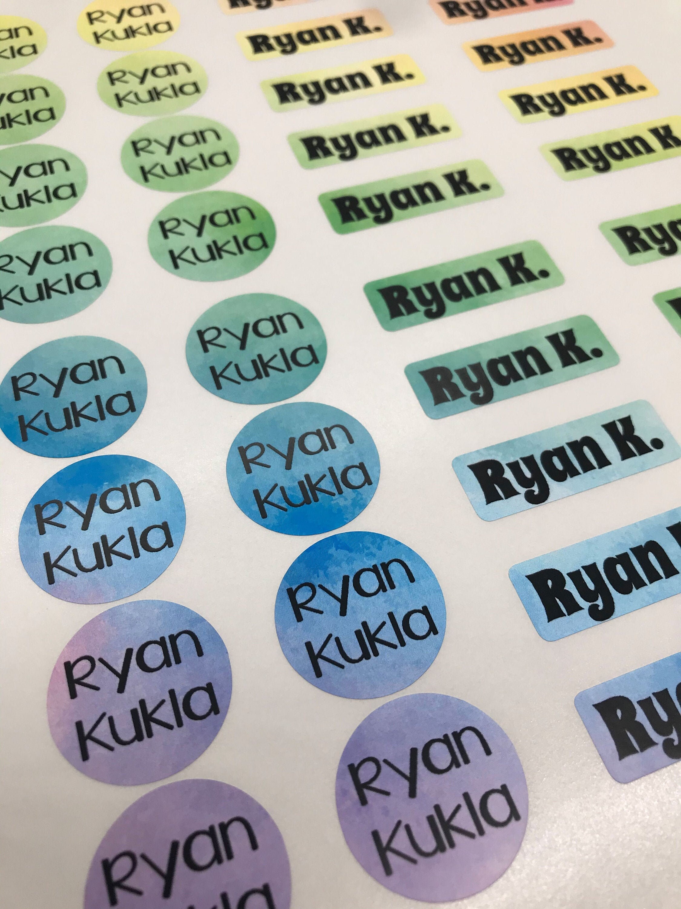 Weatherproof Rainbow Name Labels Child Name Labels Name - Etsy