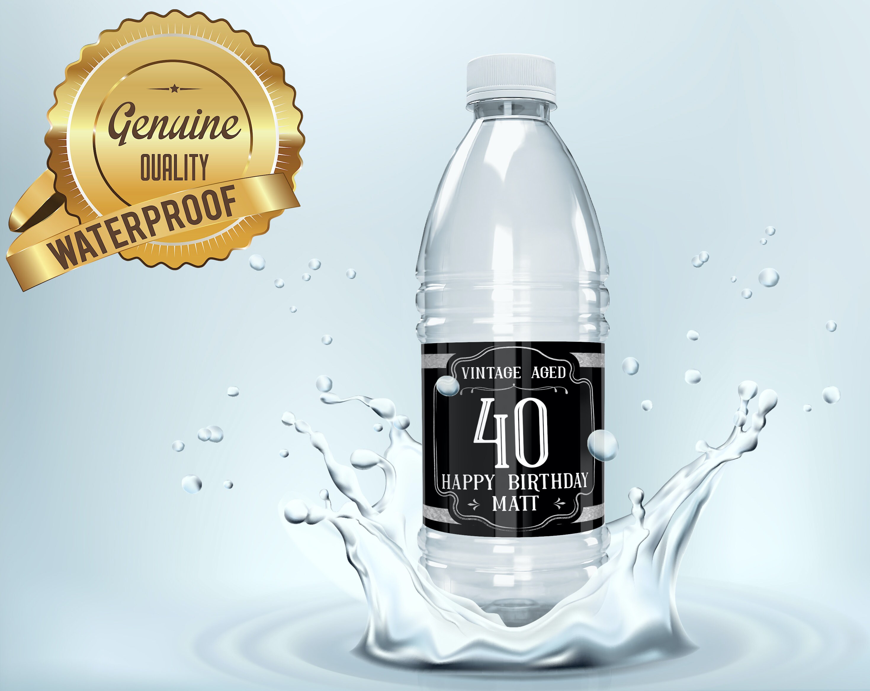 Custom Birthday Water Bottle Labels Custom Milestone Bottle - Etsy