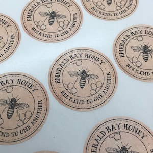 CUSTOM Honey Labels, Customized Round Honey Stickers, Custom Oval Honey ...