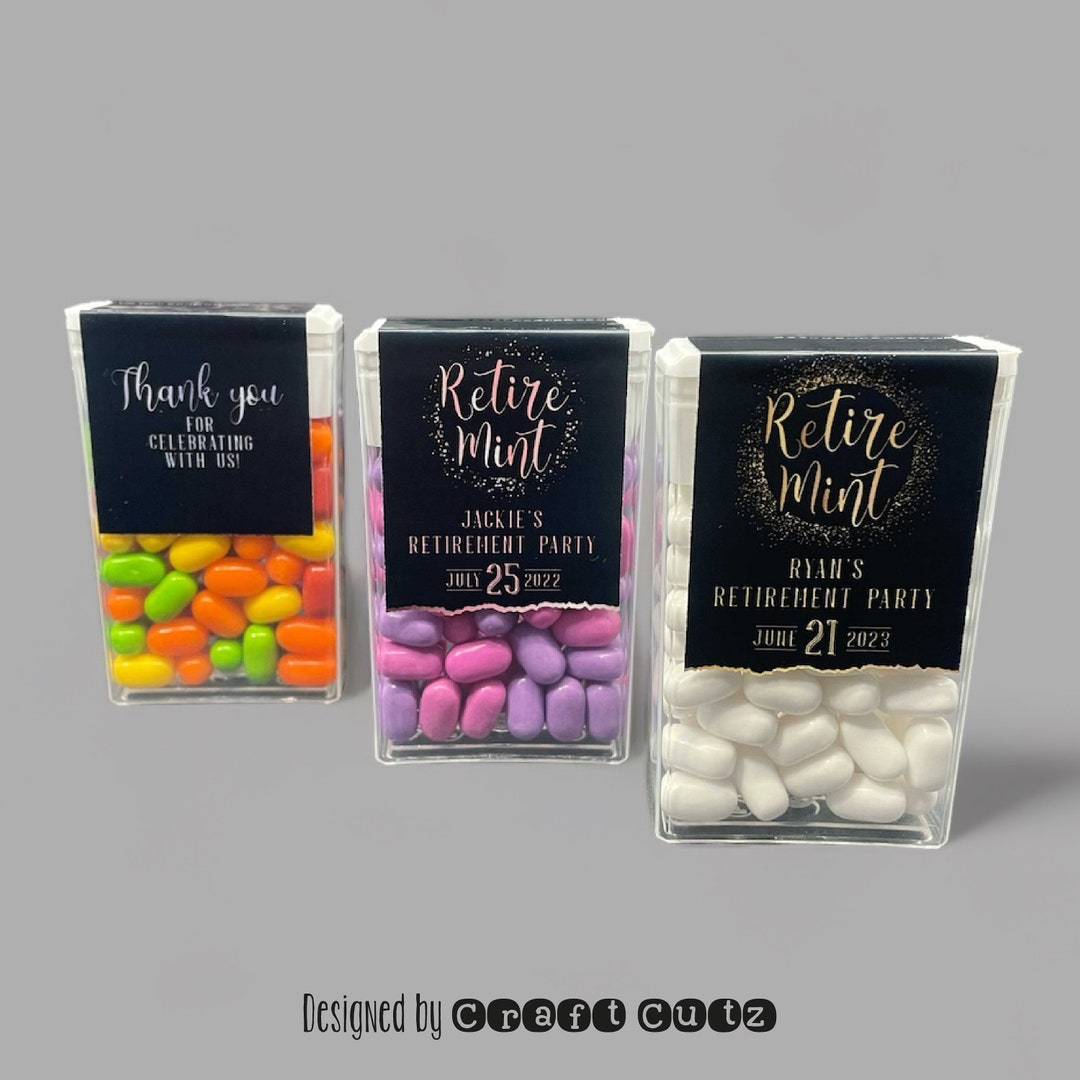 Retirement Party Favors, Retire Mint Labels, Mint Favors, Retiremint ...