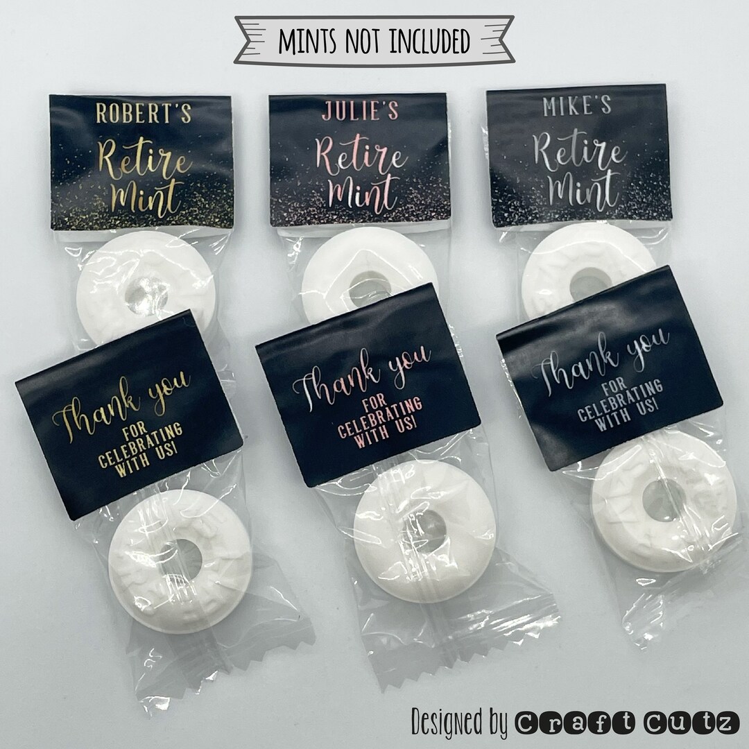 Retirement Party Favors, Retire Mint Labels, Mint Favors, Retiremint Mint Favors, Happy ...