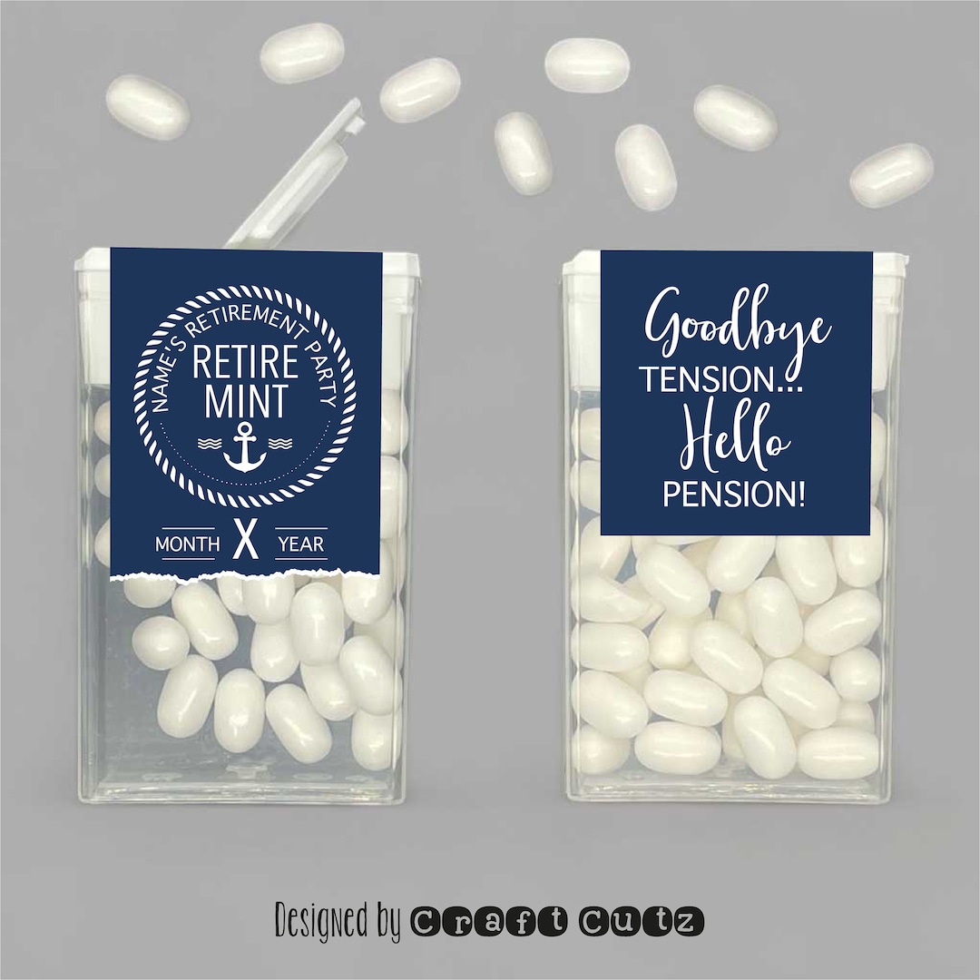 Nautical Retirement Party Favors, Retire Mint Labels, Mint Favors ...
