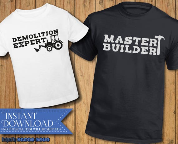 Father and Son SVG Brother Svg Master Builder Demolition - Etsy
