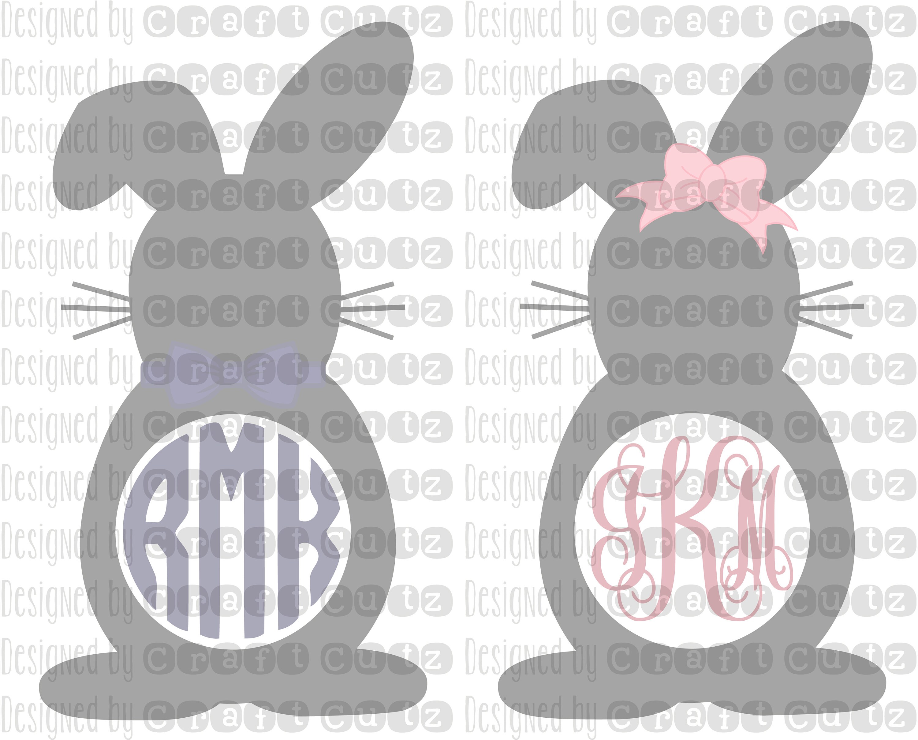 Monogram Easter Bunny Svg Cute Easter Svg Boy Monogram Svg - Etsy