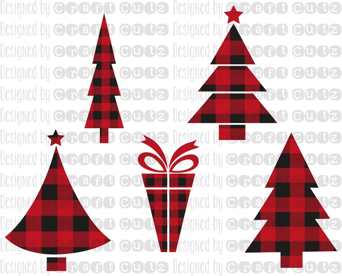 Buffalo Plaid Christmas Tree Svg Buffalo Plaid Cut File Red - Etsy