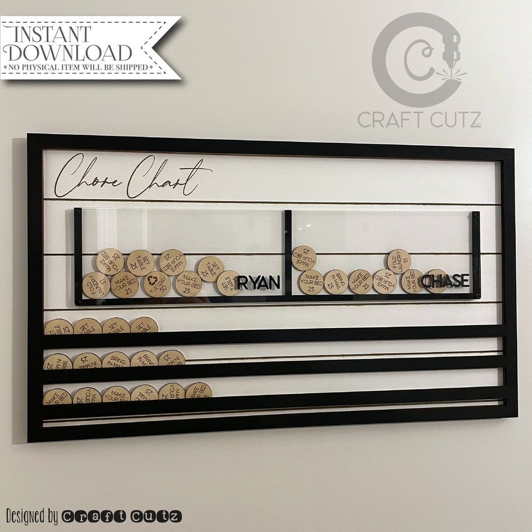 Chore Chart Laser File, Responsibilities Laser Cut File, Responsibility ...
