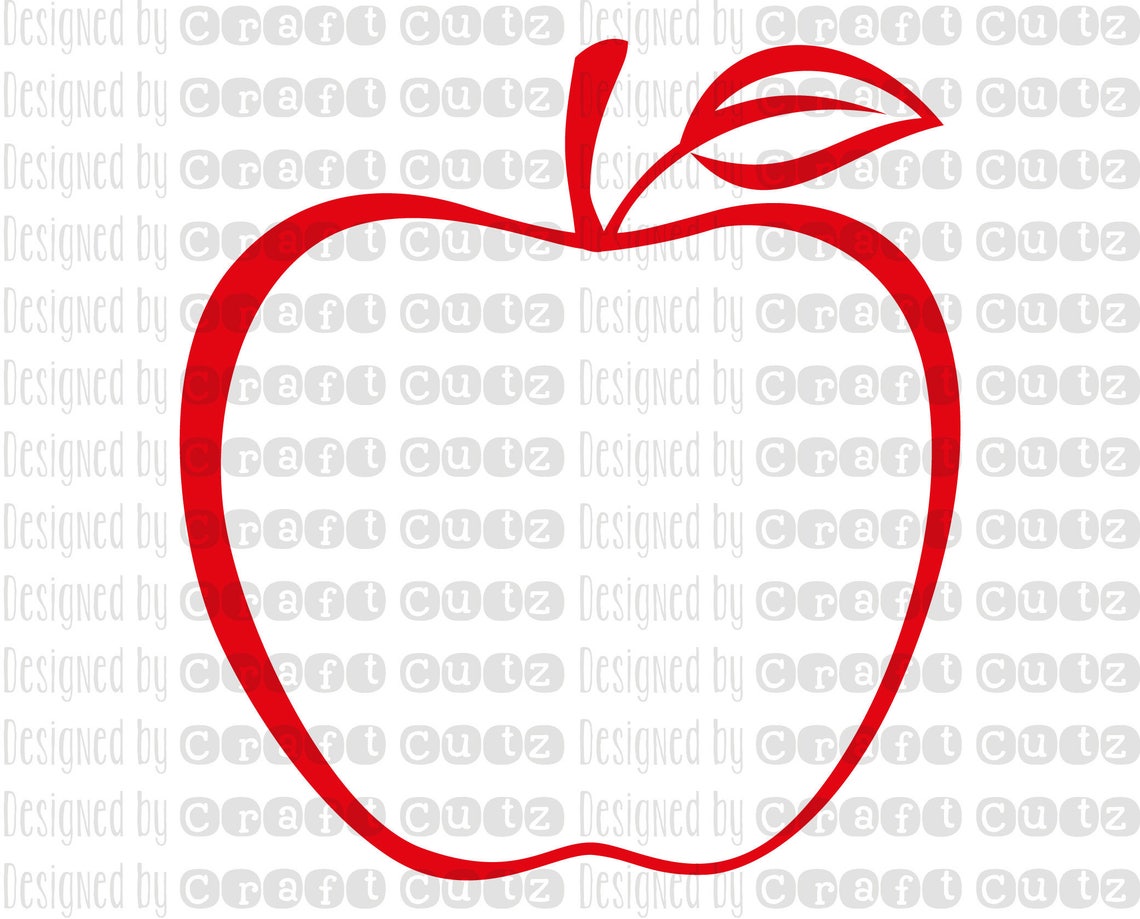 Apple Svg Apple Monogram Cut File Apple Cut File Digital | Etsy