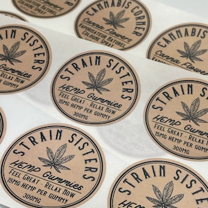 Medical Marijuana Labels, Hemp Product Labels, Round Product Label ...
