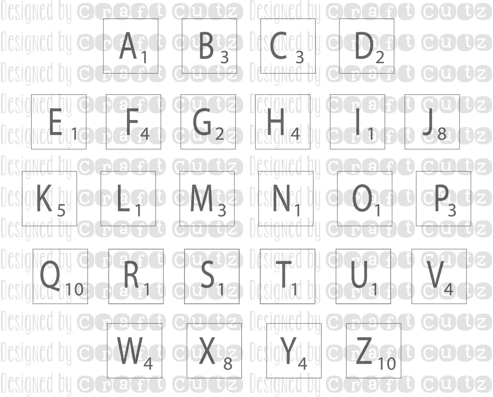 Letter Tile Svg DIY Letter Tiles Letter Wall Stencil - Etsy