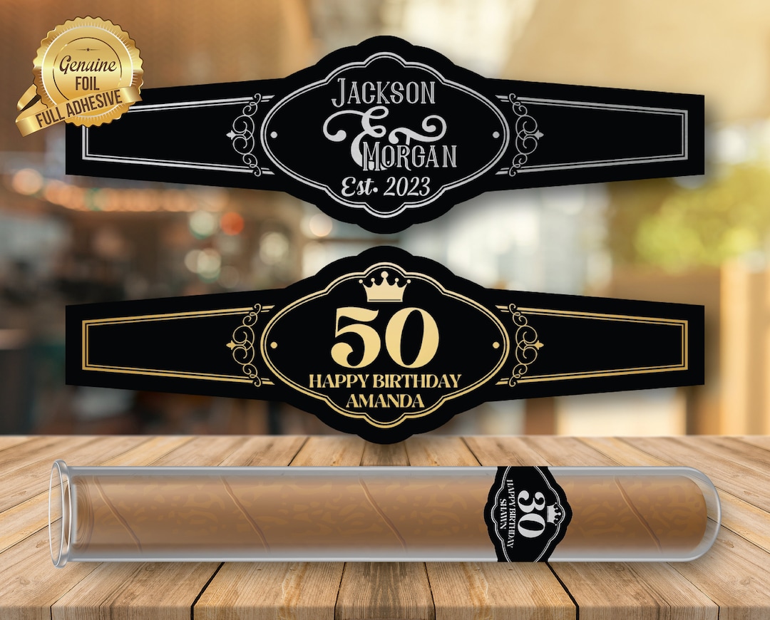 Custom Foil Cigar Labels, Custom Milestone Cigar Labels, Full Adhesive ...