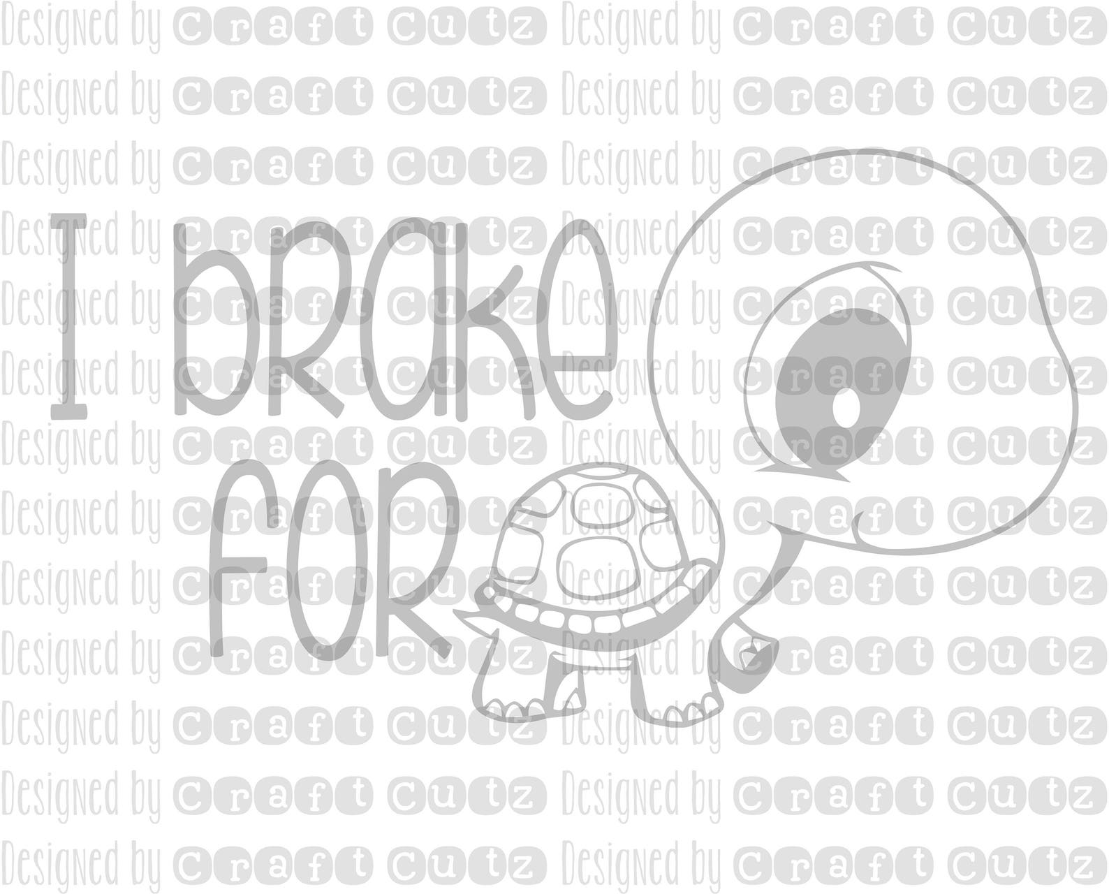 I Brake for Turtles SVG, Turtle Cut File, Cute Turtle DXF, Bumper ...