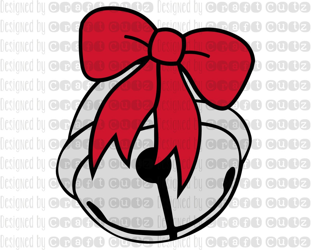 Santa Bell, Christmas Bell, Christmas Bow, Christmas Svg - Etsy