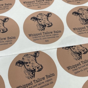 Custom Tallow Label, Whipped Tallow Label, Grass Fed Cow Label, Beef ...