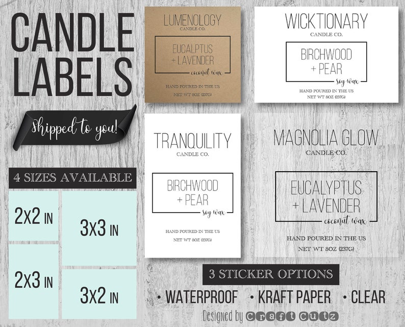 Custom Candle Labels Personalized Candle Label Custom Square | Etsy