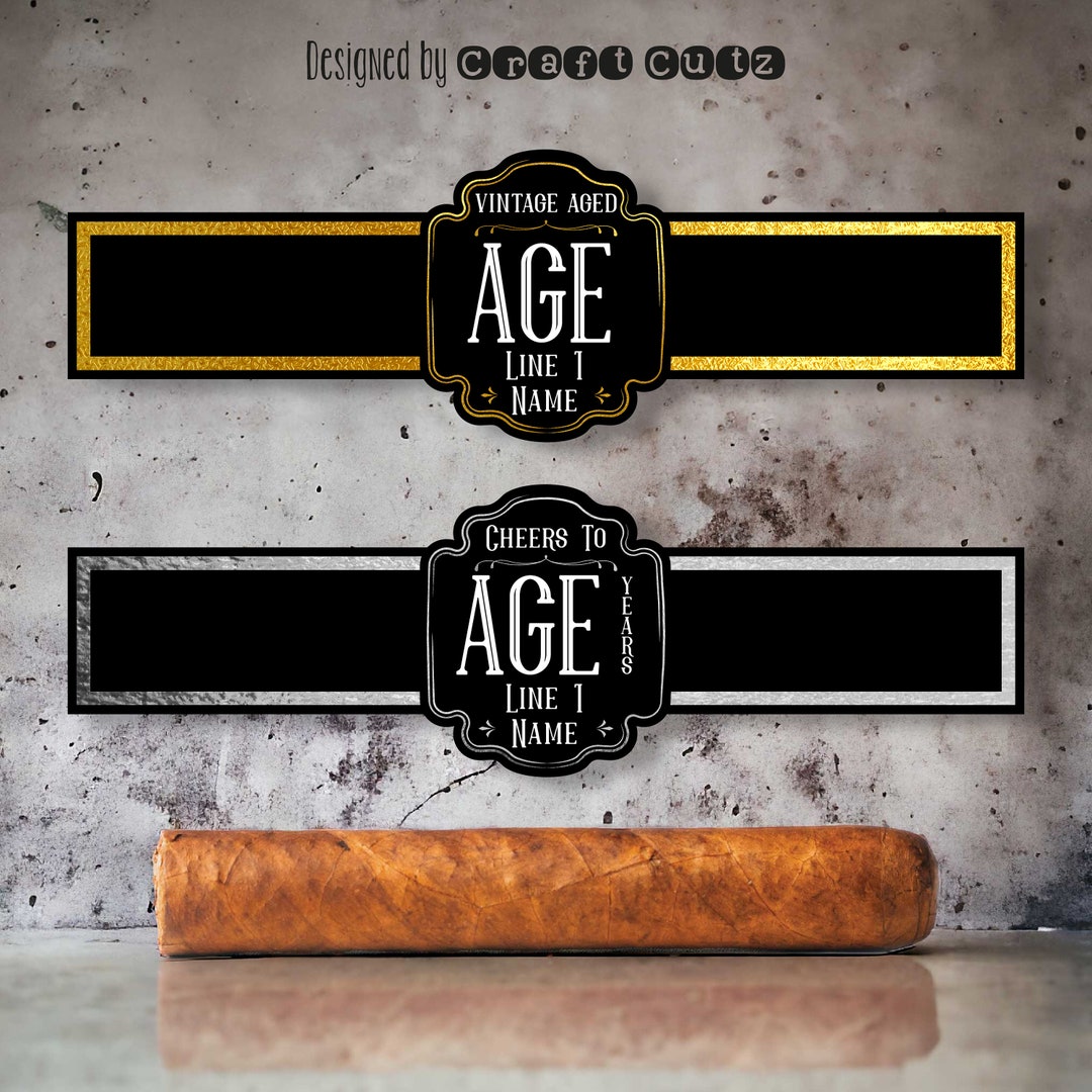 Custom Birthday Cigar Labels, Custom Milestone Cigar Labels, 30th, 40th ...