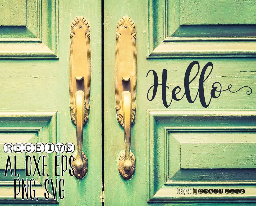 Hello SVG, Front Door SVG, Door Cut File Design - Etsy