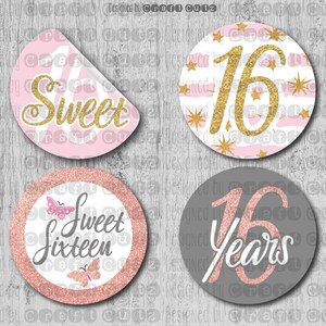 Sweet 16 Party Favors, Sweet Labels, Sweet Sixteen Chocolate Kiss ...