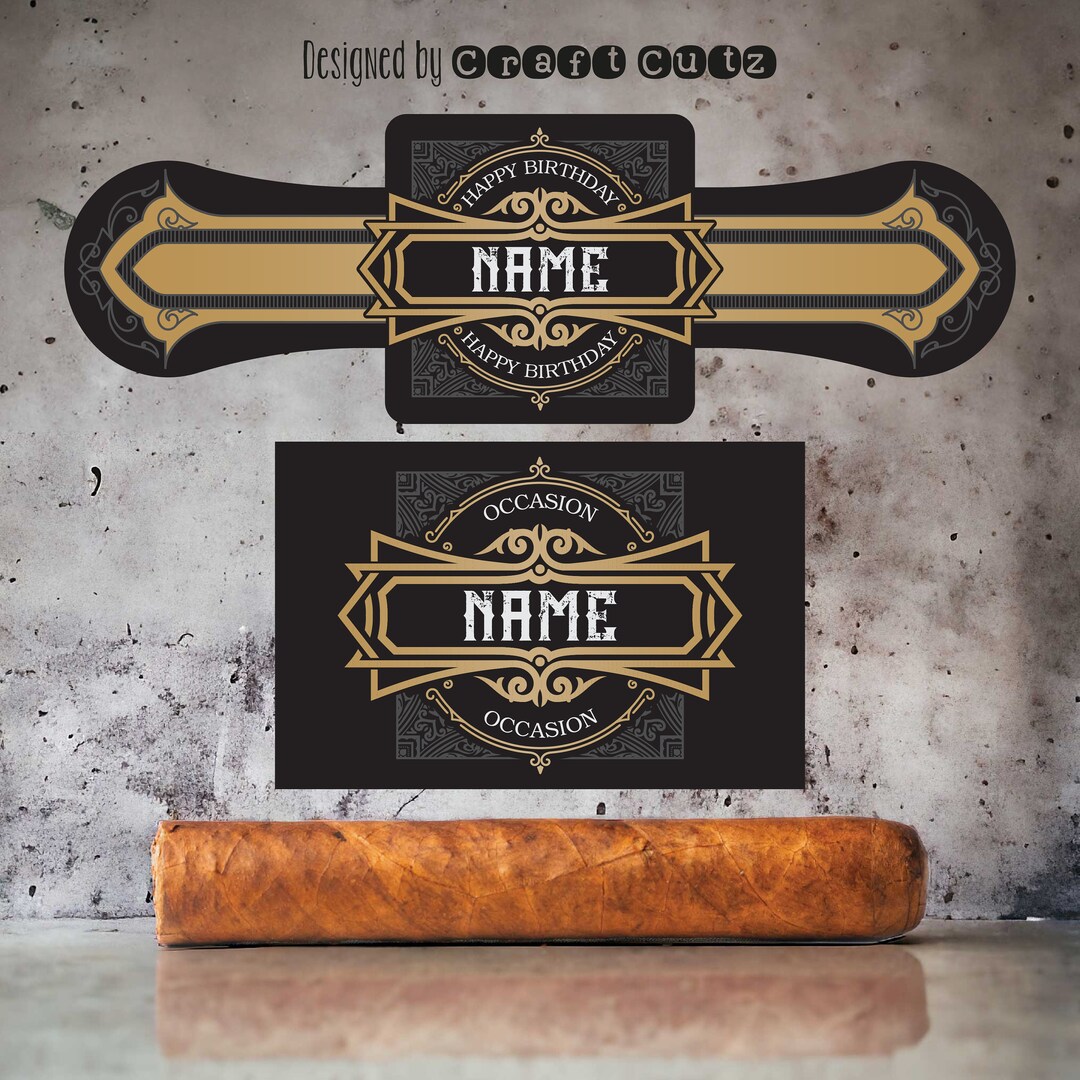 Custom Birthday Cigar Labels, Custom Cigar Labels, Vintage Theme Party ...