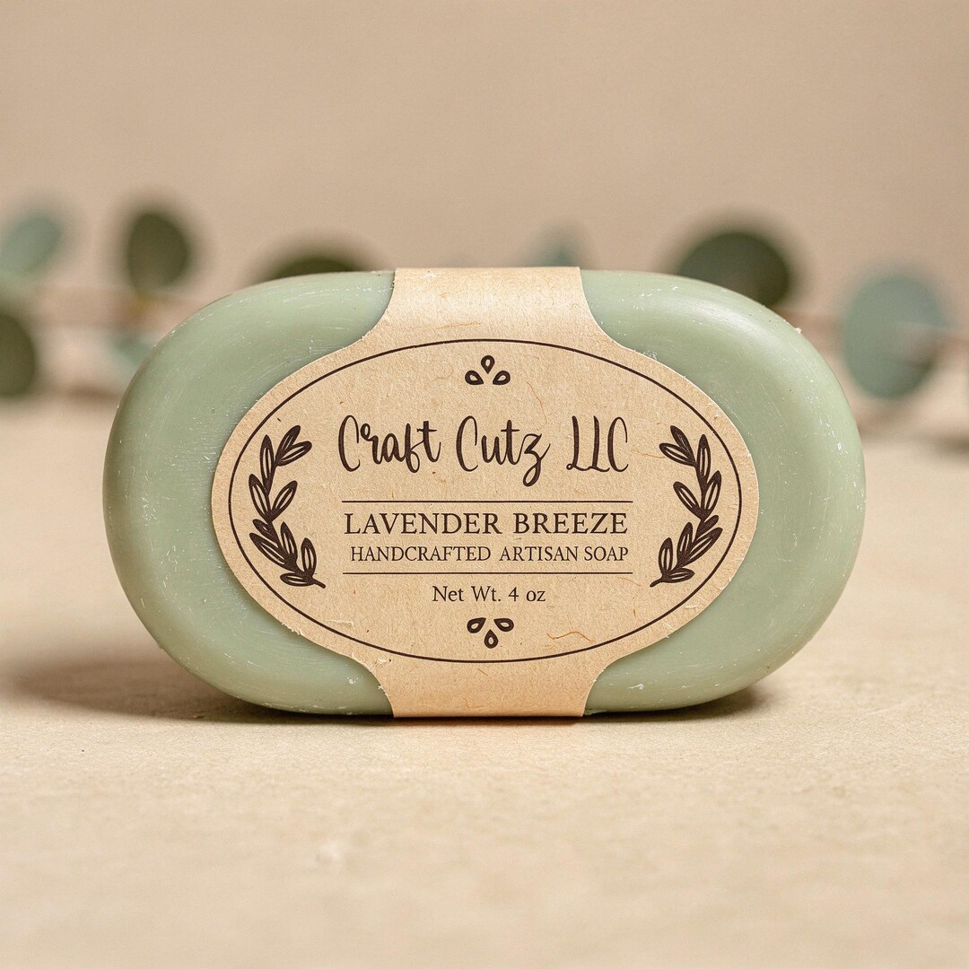 Oval Soap Bar Wrap Label – Brown Kraft Paper Soap Label – Custom ...