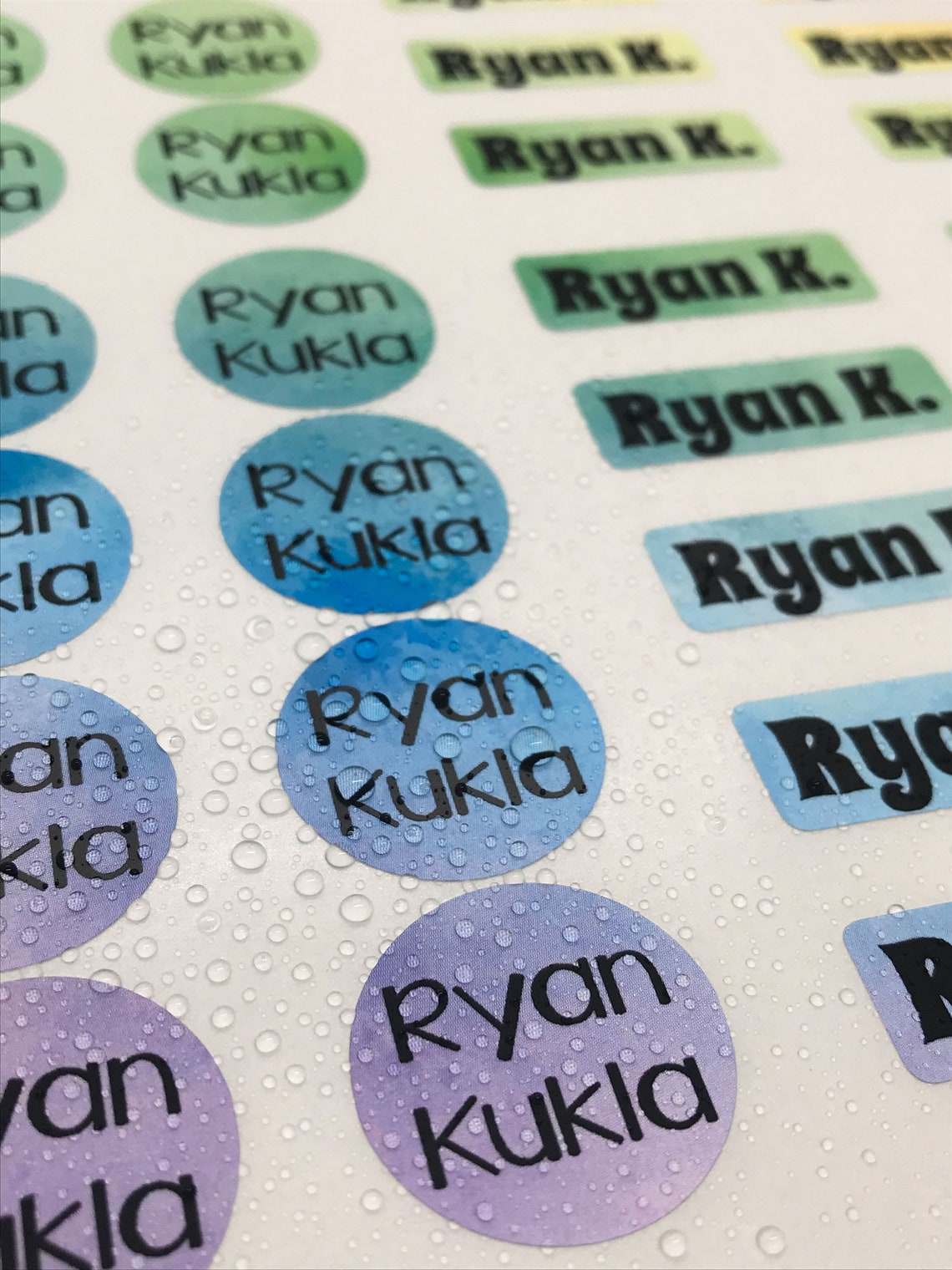 Weatherproof Rainbow Name Labels Child Name Labels Name - Etsy