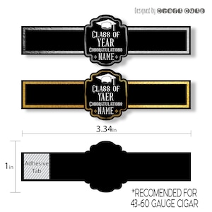 Custom Graduation Cigar Labels, Custom Grad Cigar Labels, Class of ...