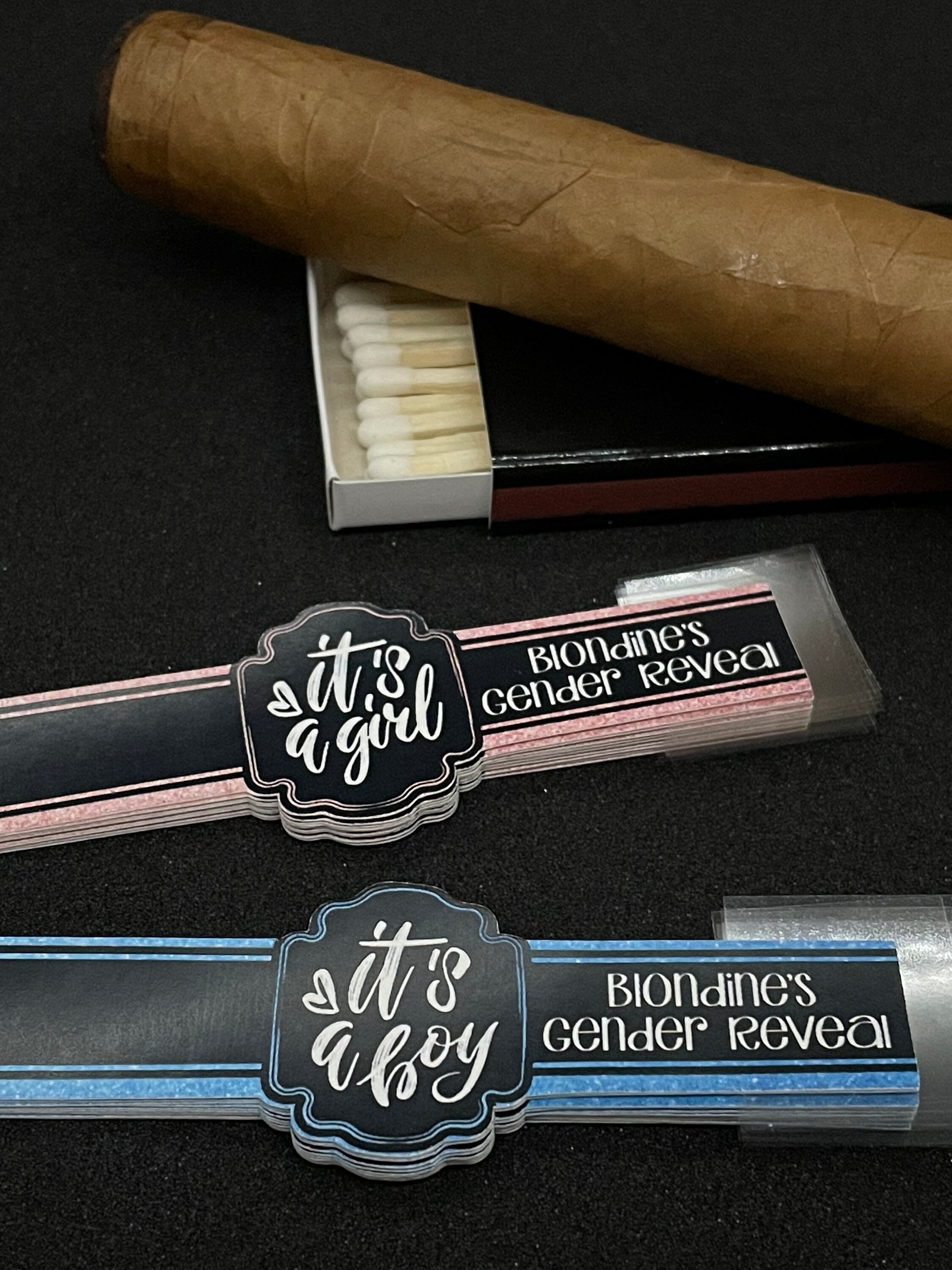 Custom Gender Reveal Cigar Labels, Custom Baby Shower Cigar Wrap ...