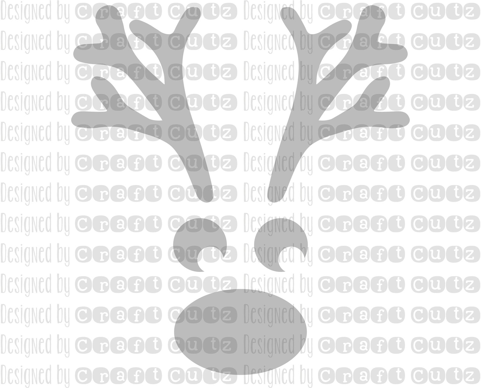 Reindeer Face Svg Reindeer Cut File Cute Deer Face SVG | Etsy