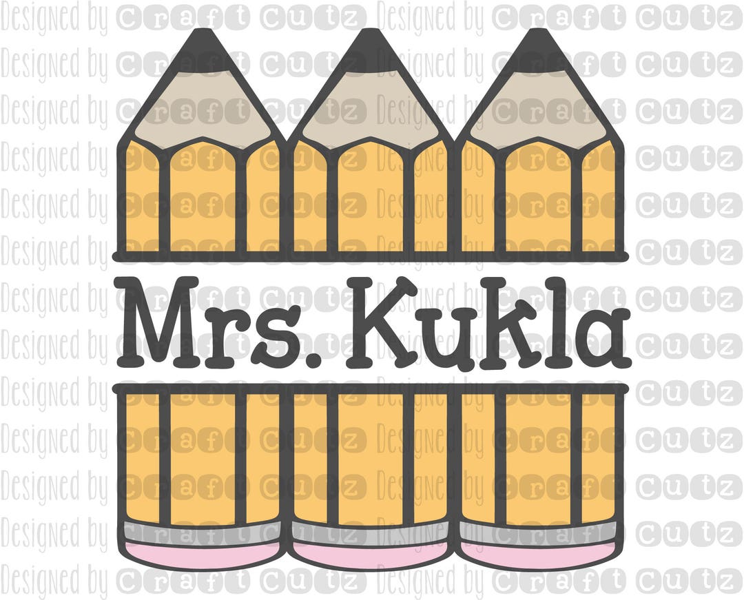 Teacher Monogram Svg Classroom Sign Back to School Pencil Svg Vector ...