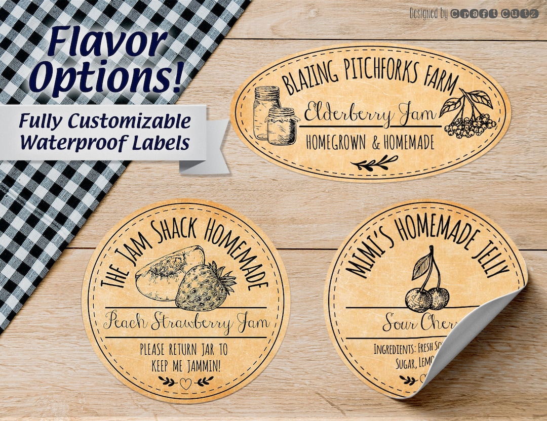 Custom WATERPROOF Mason Jar Label, Apothecary Canning Jar Sticker ...