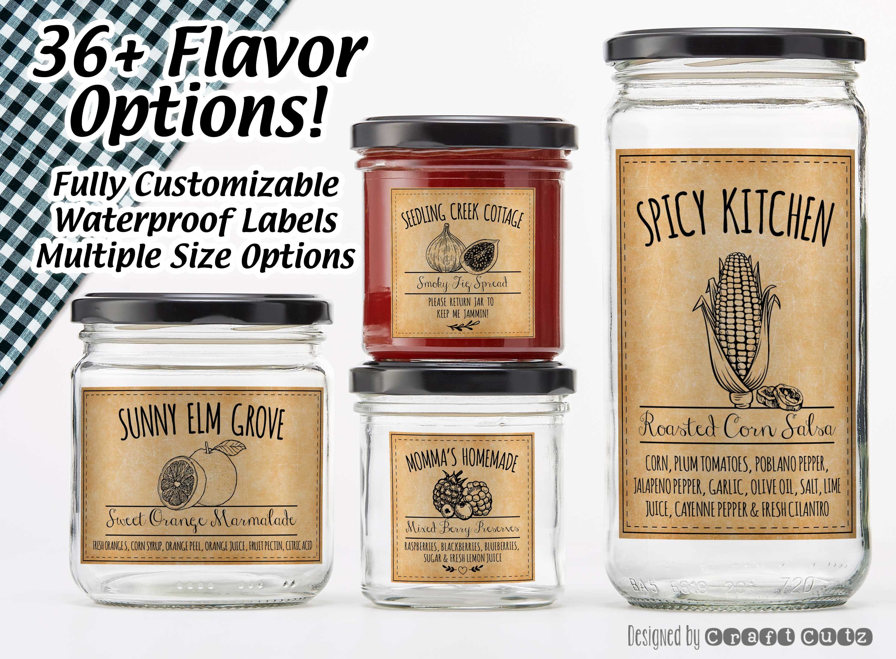Custom WATERPROOF Mason Jar Label, Apothecary Canning Jar Sticker ...