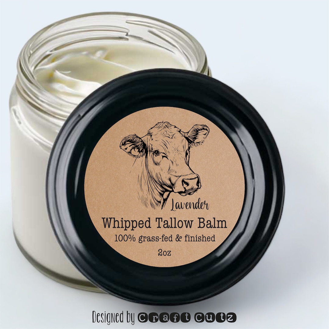 Custom Tallow Label, Whipped Tallow Label, Grass Fed Cow Label, Beef ...
