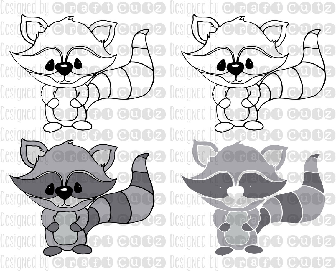 Woodland Raccoon Svg Digital Download Clipart DIY - Etsy