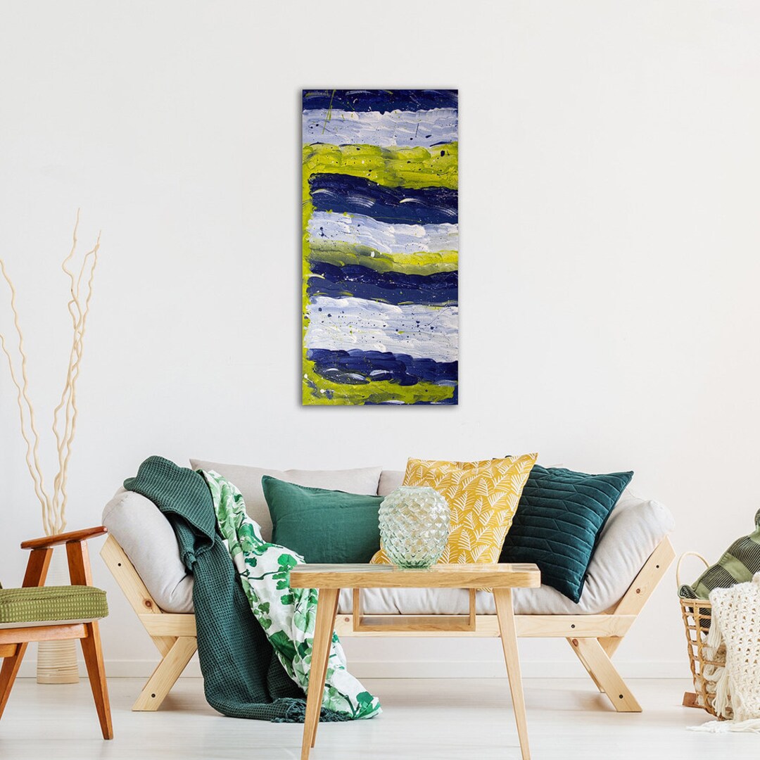 Gaea - 15x30 Abstract Painting, Modern Canvas Art, Acrylic Painting ...