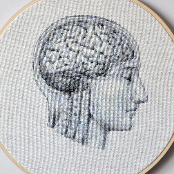 Brain Cross Stitch Pattern - Etsy