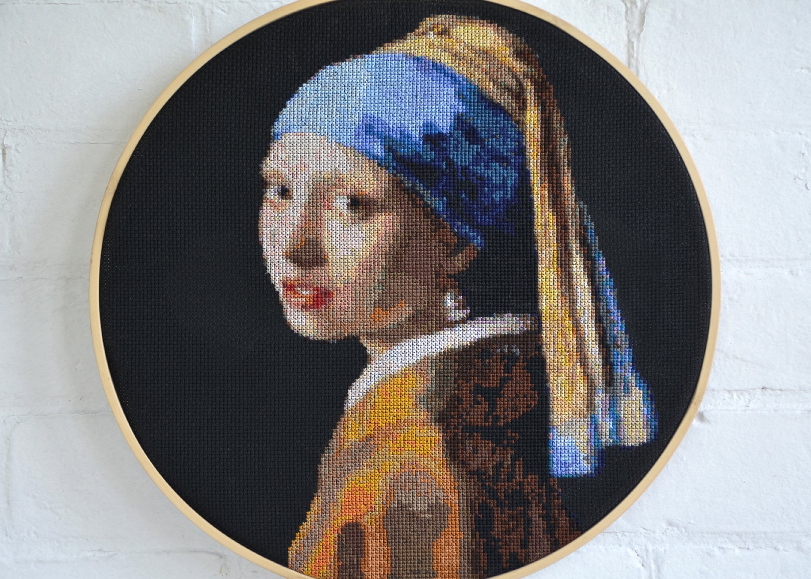 Girl With a Pearl Earring Girl With a Pearl Earring Cross - Etsy