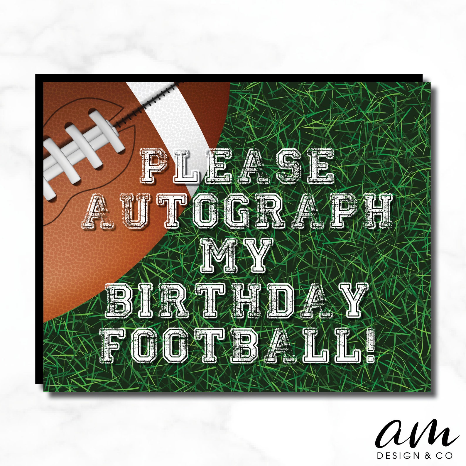 EVERETT Please Autograph My Football, Football Birthday Party Sign ...