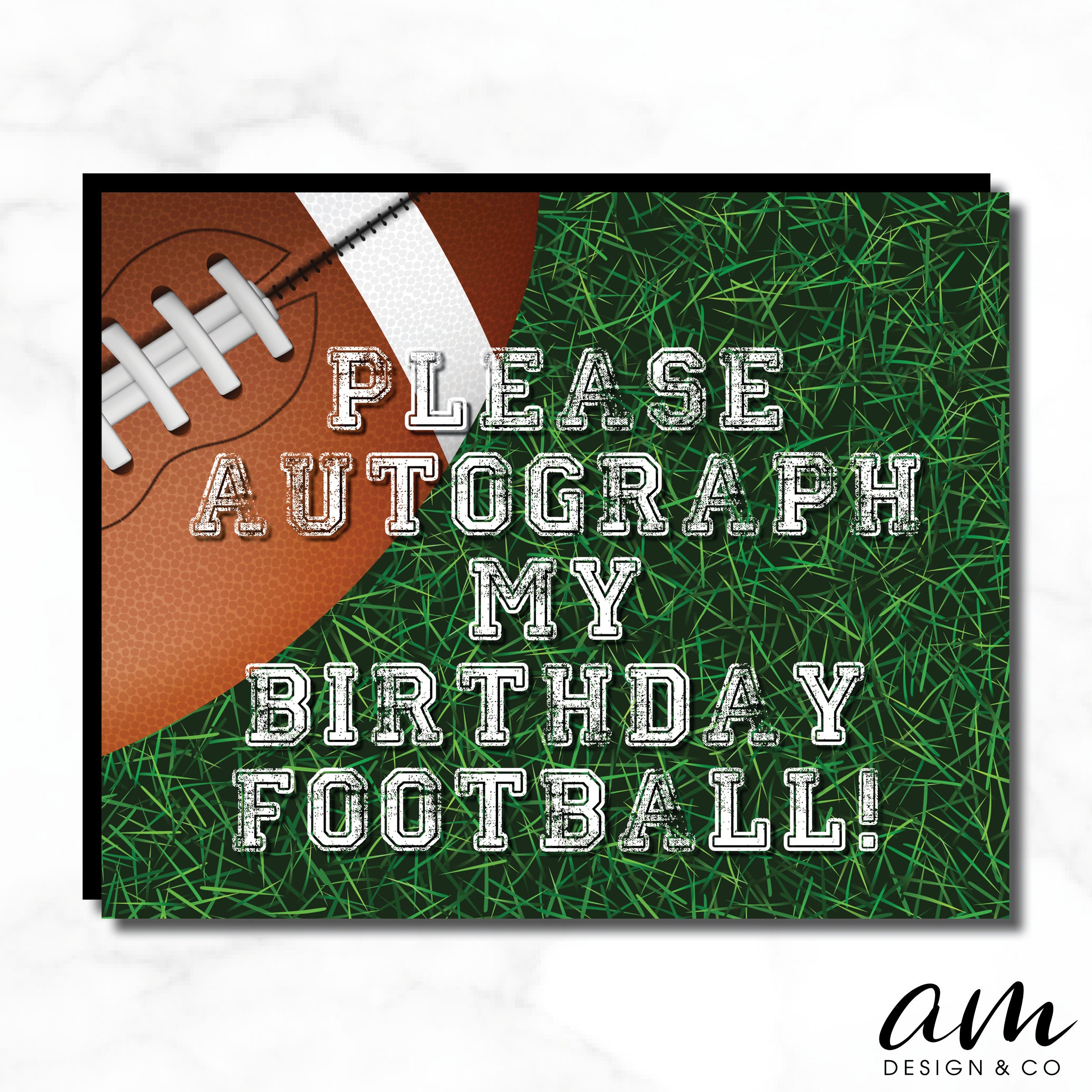 EVERETT Please Autograph My Football, Football Birthday Party Sign ...
